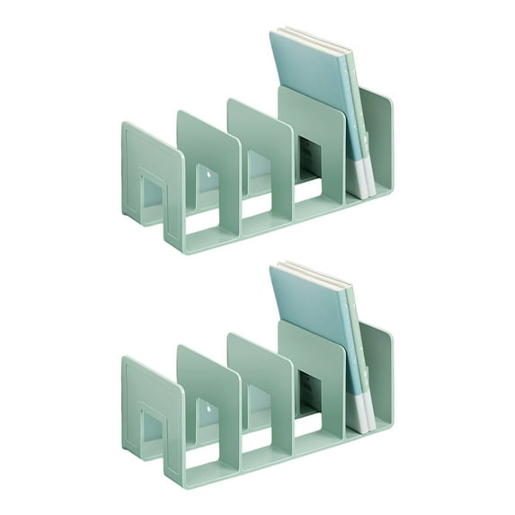 2Pieces Acrylic Bookend for Shelf 4 Section Book End Desktop Book ...