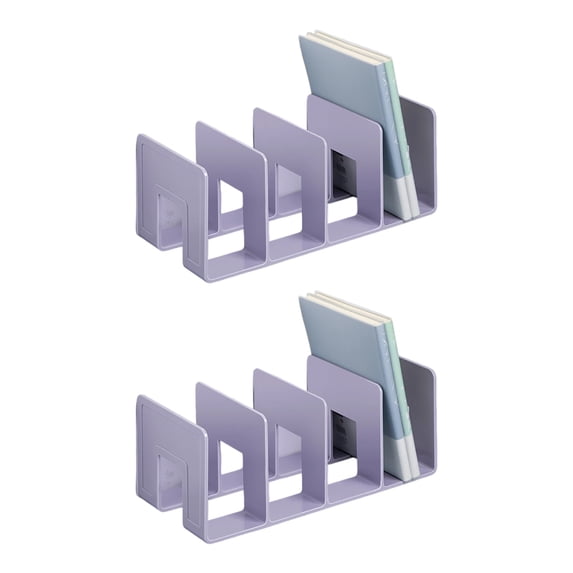 2Pieces Acrylic Bookends for Shelf 4 Section Book End Magazine Stand ...