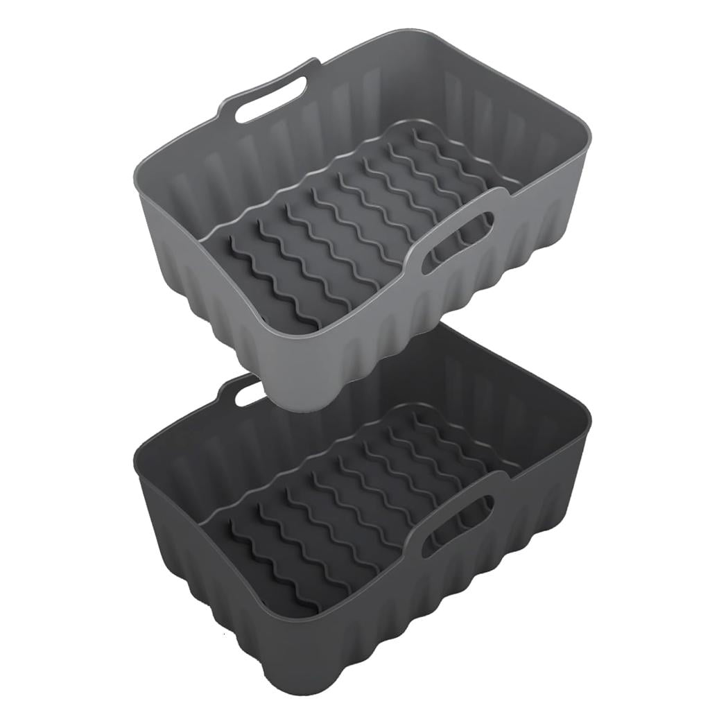 2Pieces Air Frying Machine Baking Pan Heat Resistant Silicone Nonstick ...