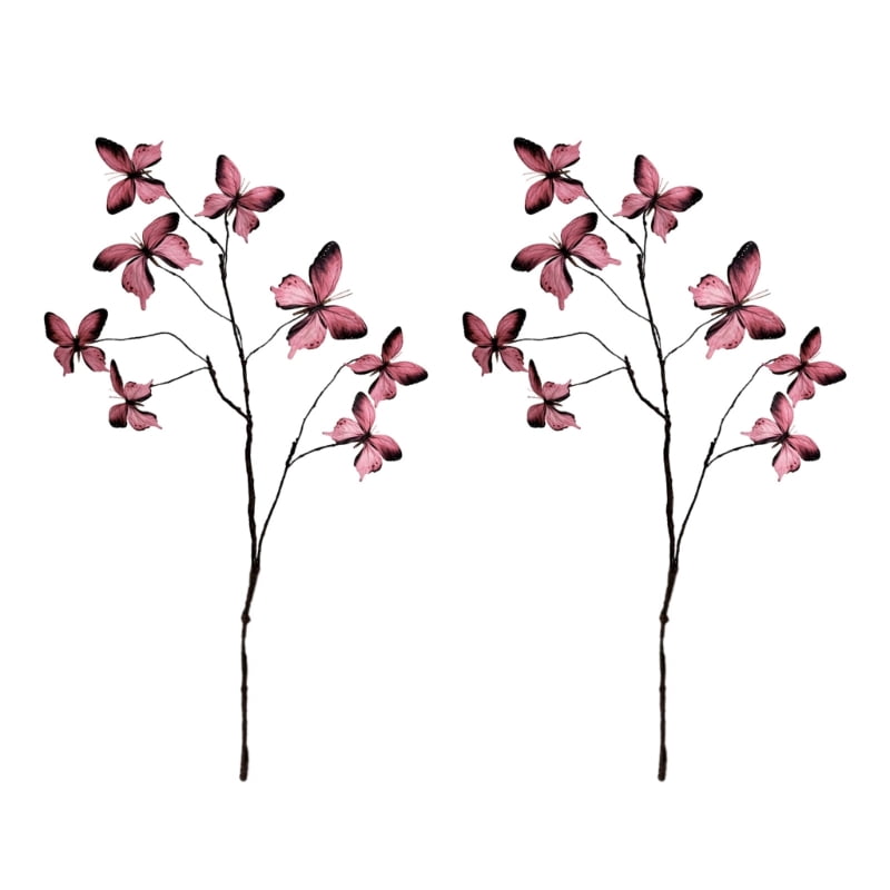 2Pieces Bright Fabric Butterfly Flower Sprays For Seasonal Decoration ...