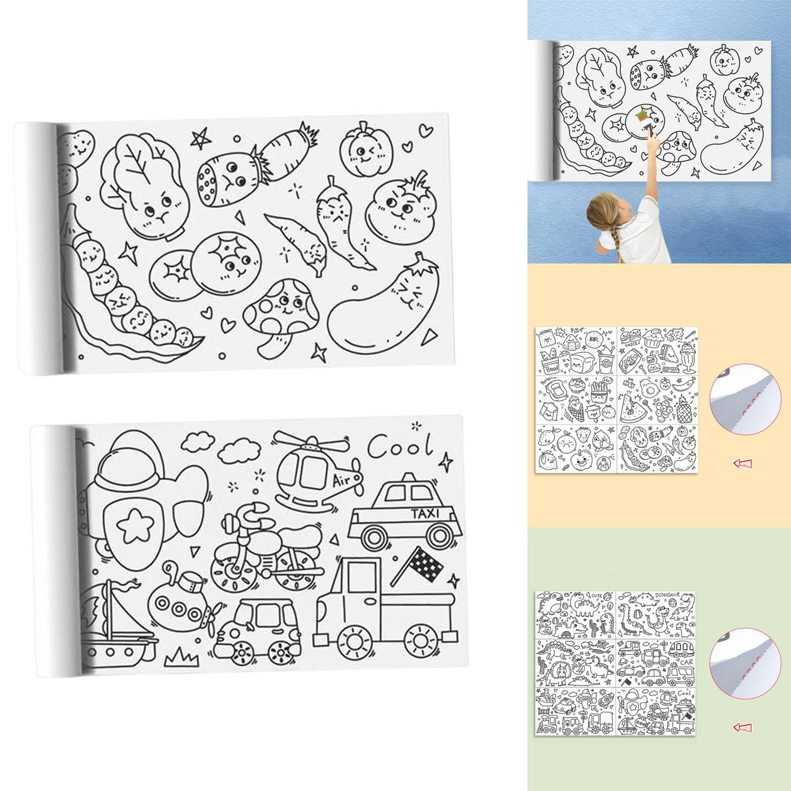 2Pieces Coloring Paper Roll, Perfect Travel Activity 30cmx300cm DIY Art ...