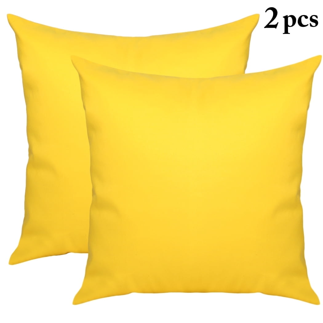 2-Piece Solid Color Throw Pillow Covers, Indoor/Outdoor, Car, Sofa, Bed ...