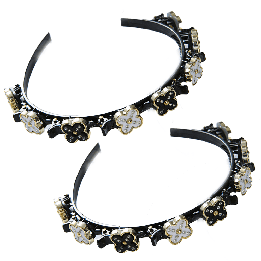 2Pieces Double Bangs Hairstyle Hairpin Headband Double Layer Twist ...