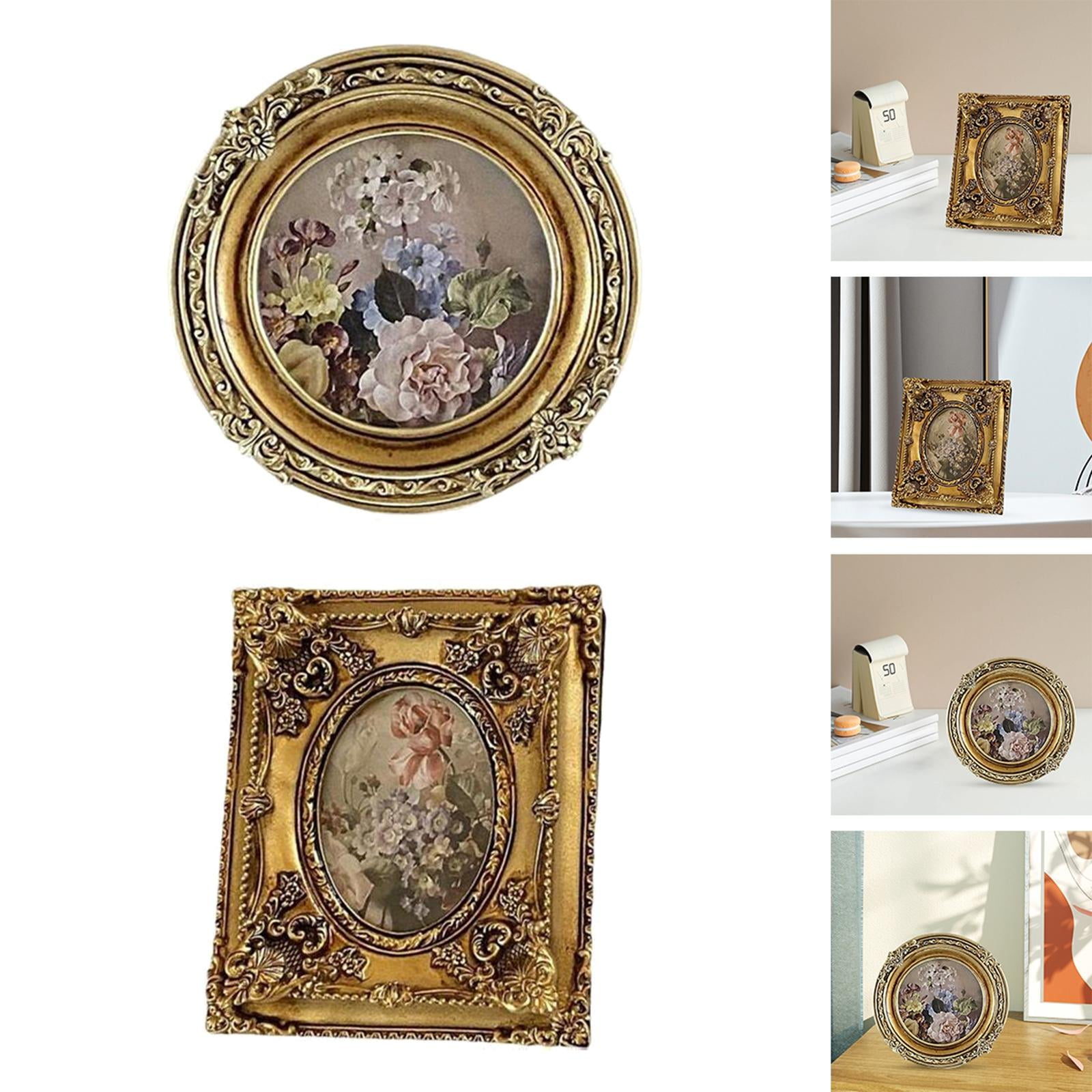 2Pieces European Style Ornate Picture Frame Display Holder Centerpiece ...