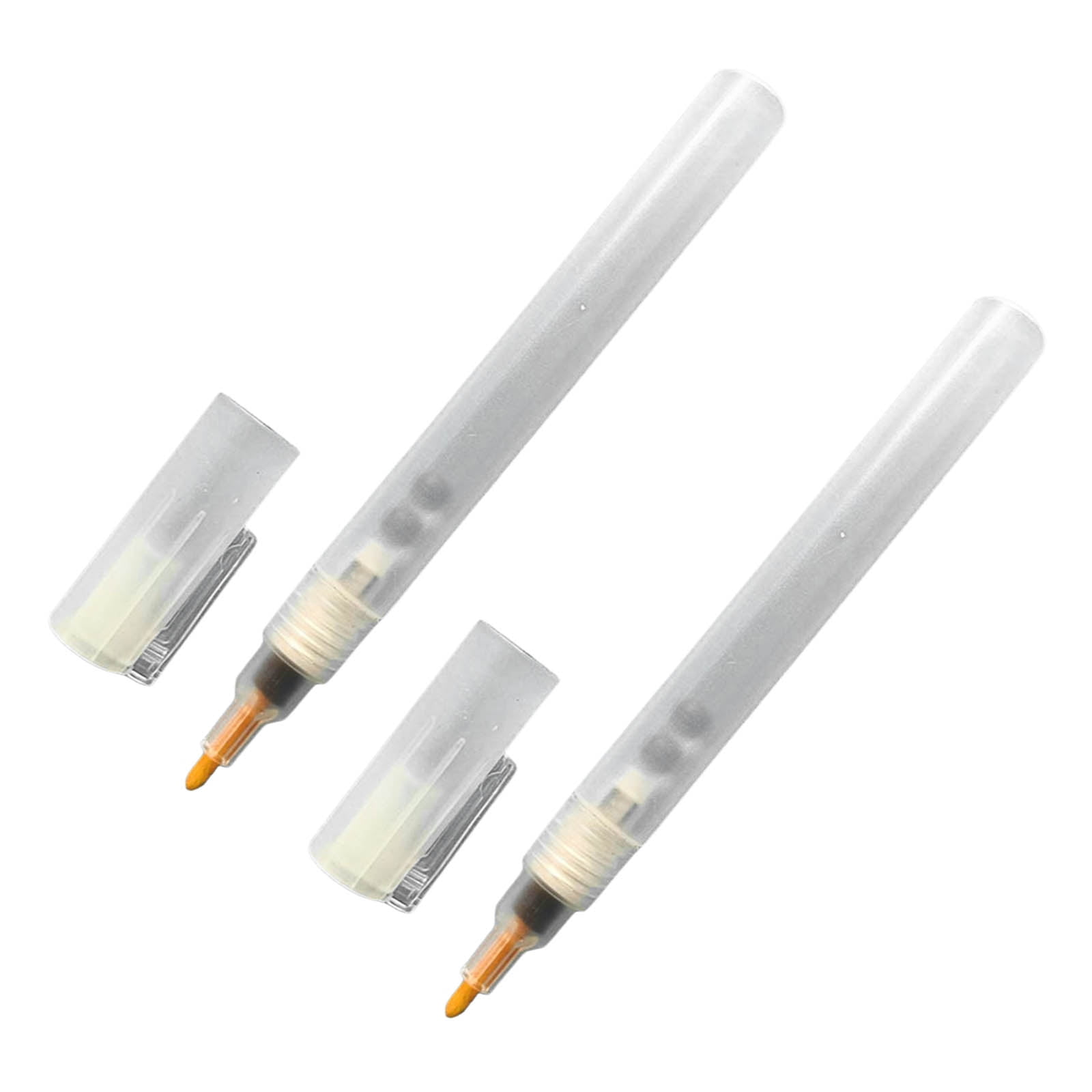 2Pieces Flat or Round Tip Empty Pens Clear Pen Rod Writing Smoothly For ...