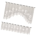 2Pieces Lace Window Scarf Soft Sheer Curtains Easy Installion Polyester ...