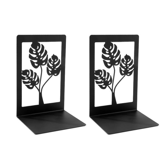 2Pieces Metal Book End For Shelves Decorative Bookends Heavy Duty Book ...