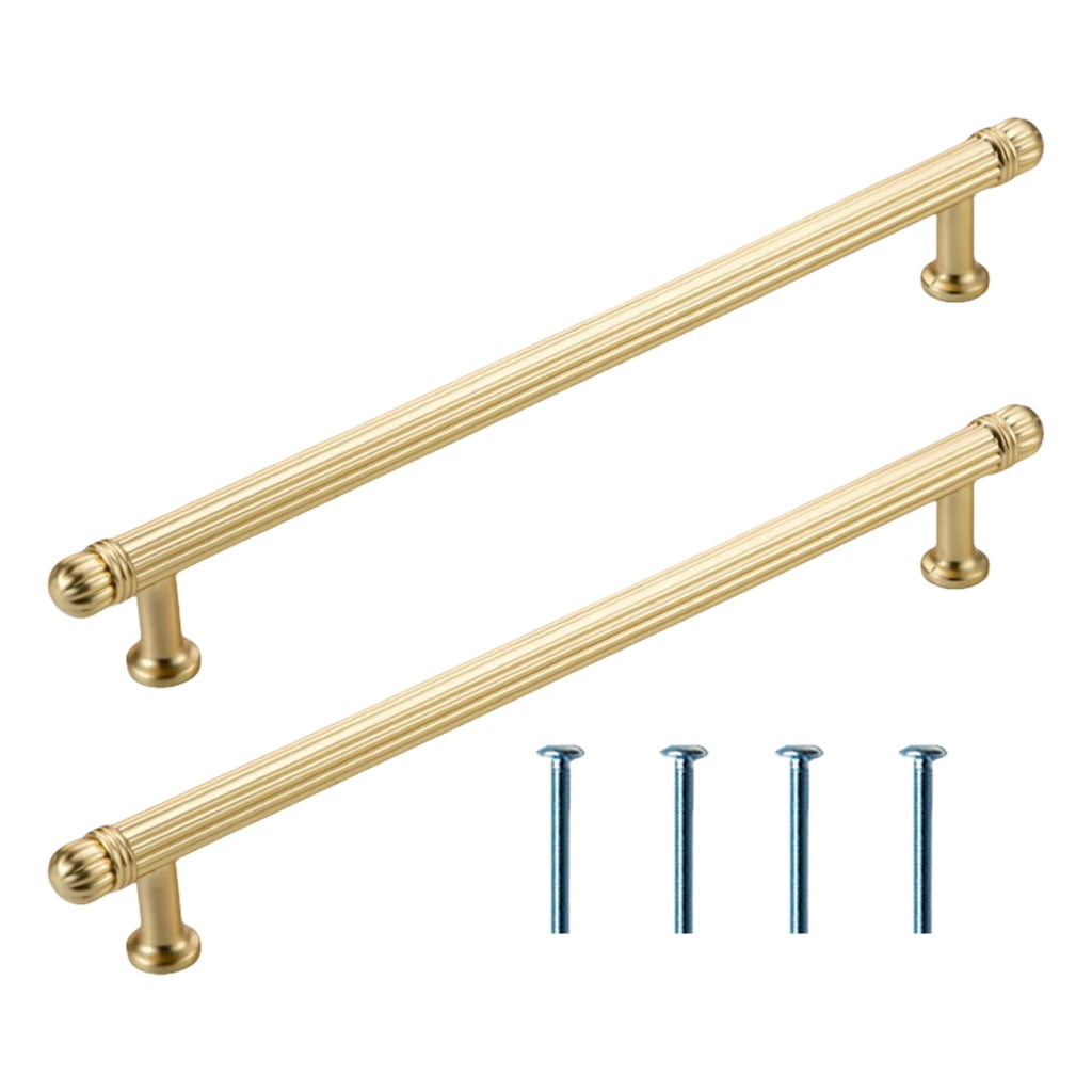 2Pieces Multipurpose Brushed Gold Drawer Handle Sturdy Zinc Alloy ...