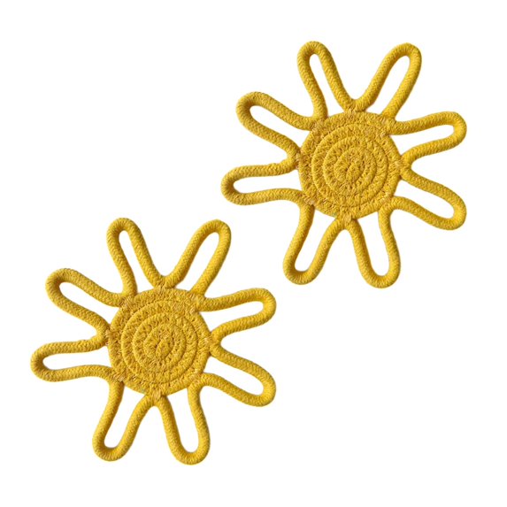 2Pieces Multipurpose Coasters Set Flower Shape Dining Decors Office ...