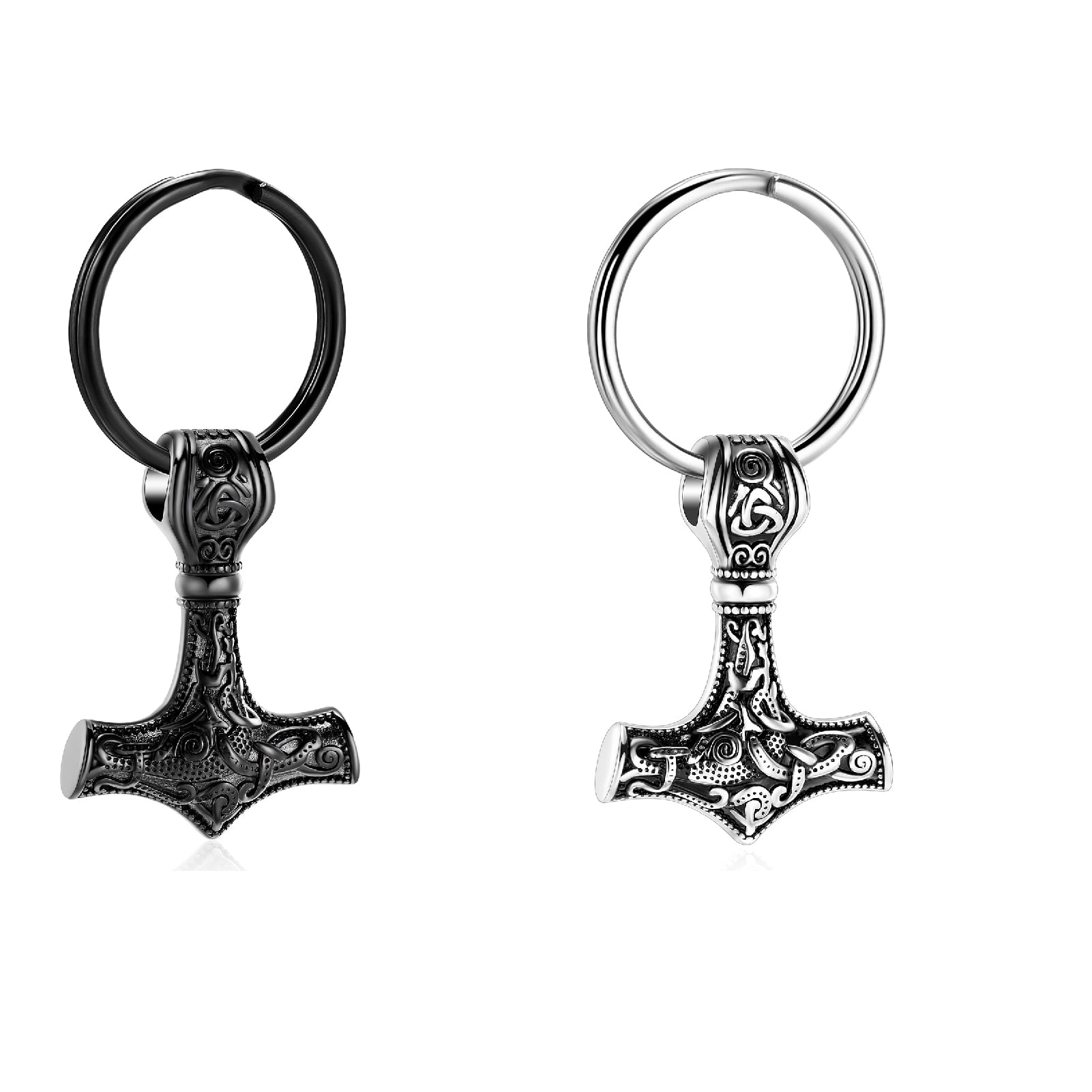 2Pieces Pack Cremation Jewelry for Ashes Norse Viking Thor's Hammer ...