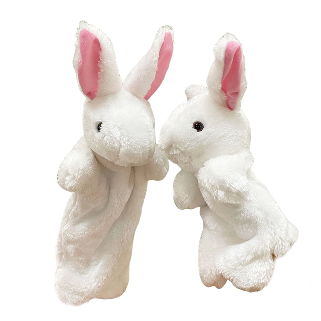 2Pieces Plush Toy Bunnies Hand Puppet Set Stuffed Hand Puppets ...