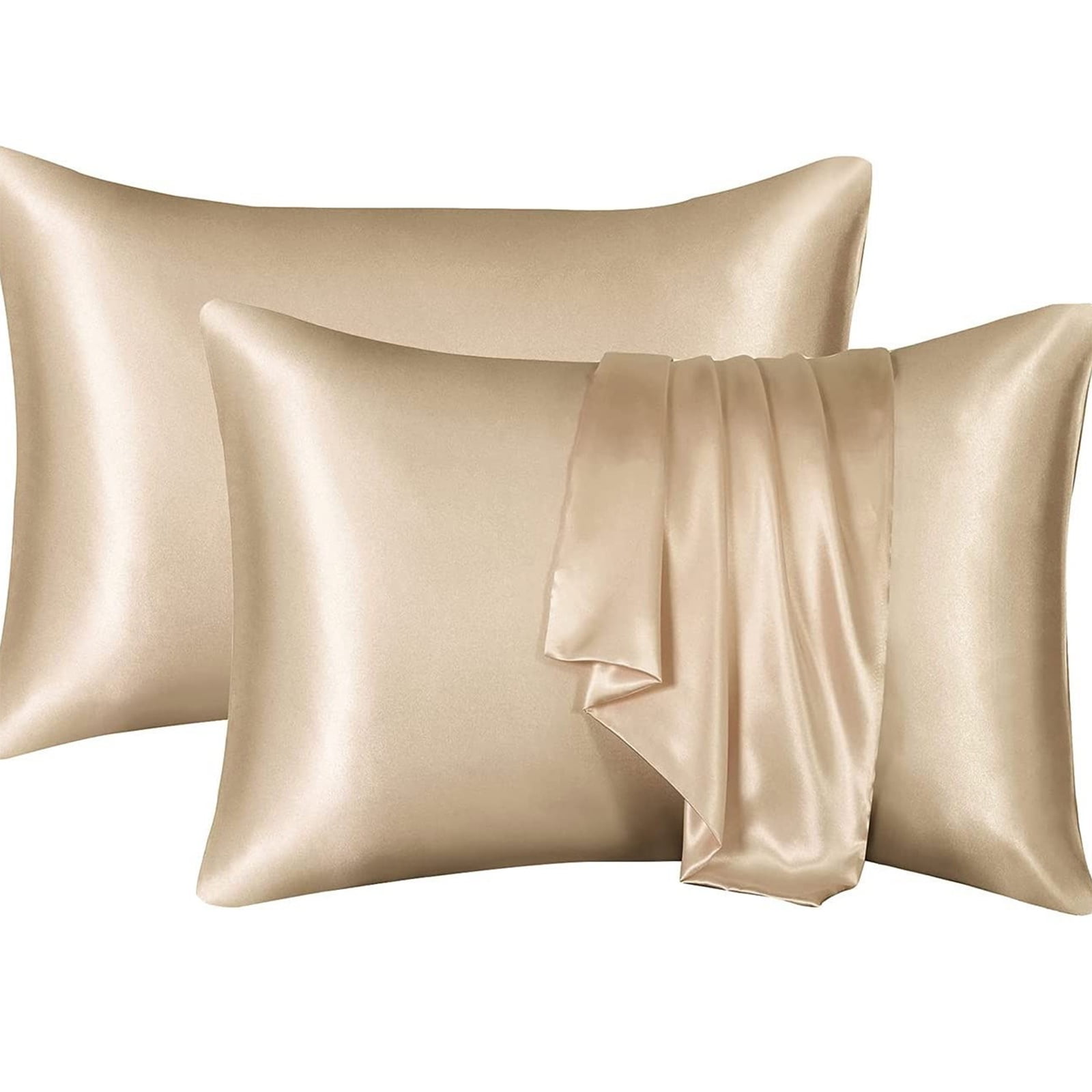 2Pieces Silk Like Pillowcases Pillow Covers 50x66cm Optional Color With ...