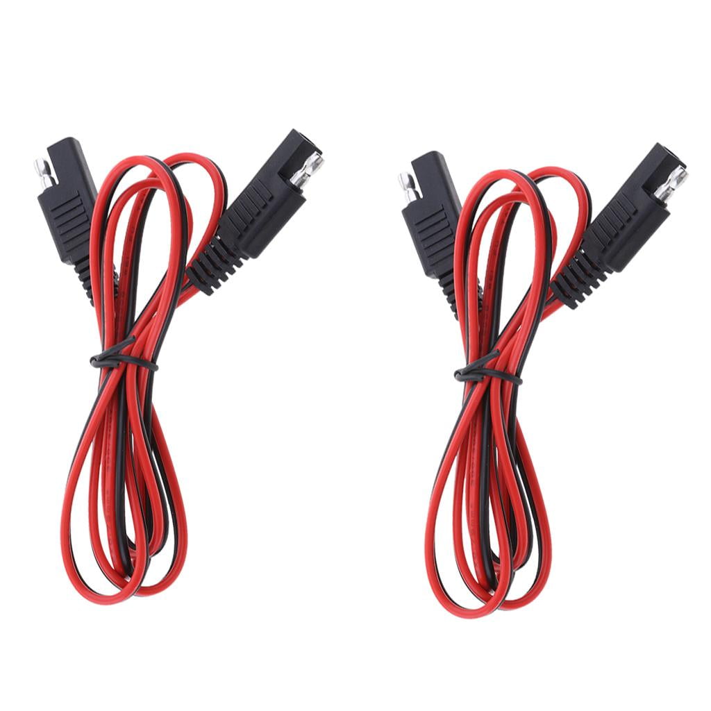 2Pieces Solar Battery Gender Adapter Cables 18AWG DC SAE Plug Male To ...