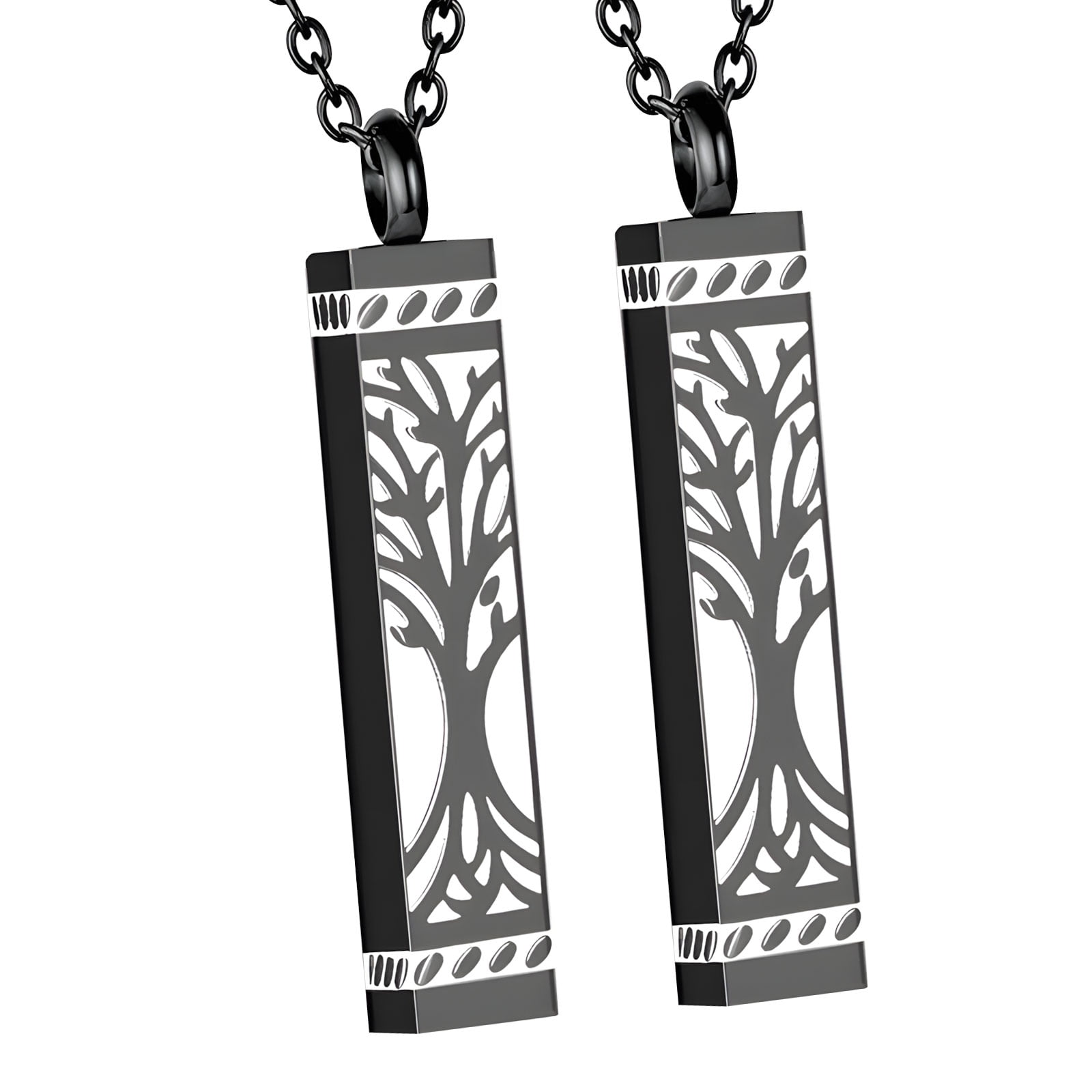 2Pieces Stainless Steel Memorial Necklaces for Ashes Preservation ...