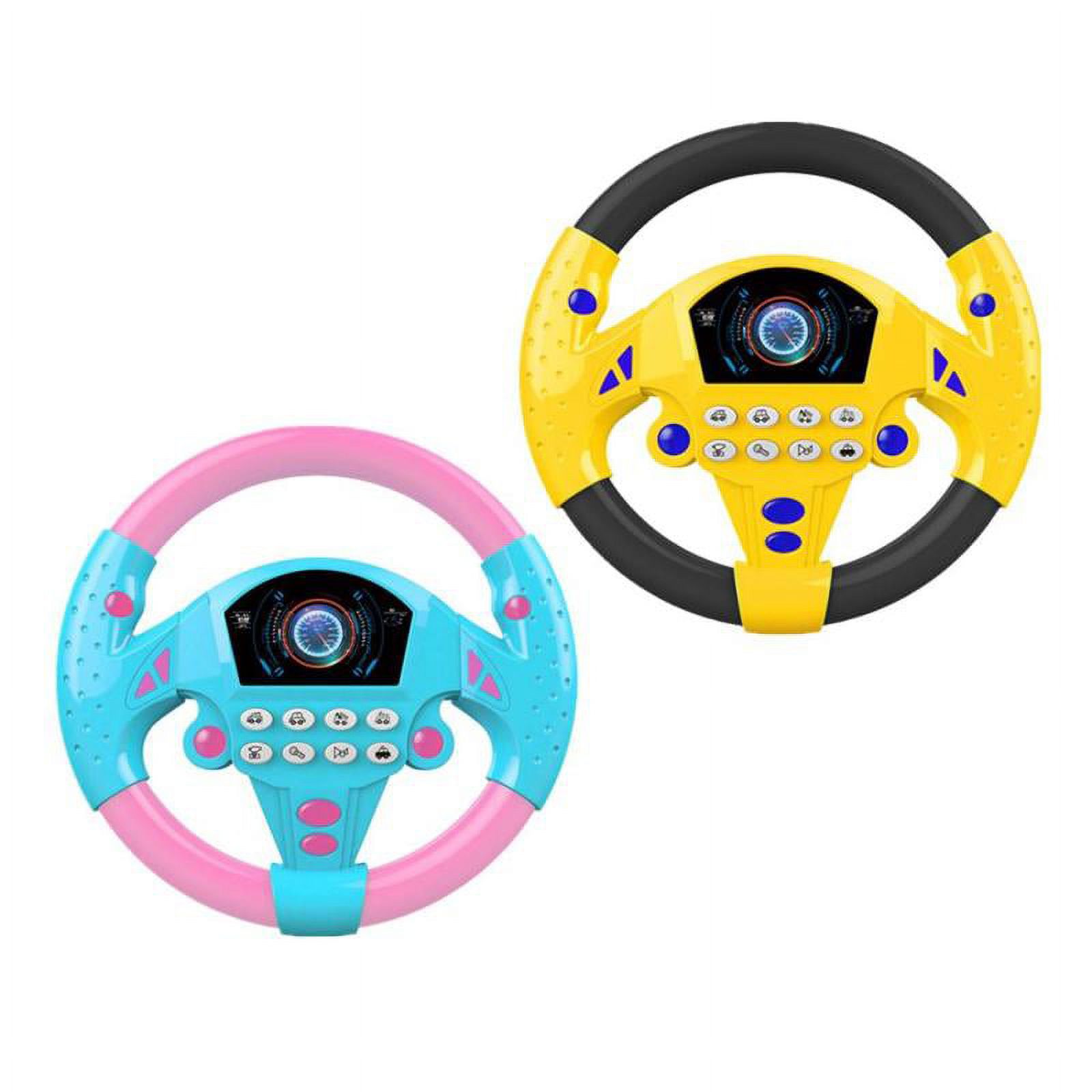 2Pieces Steer Interactive Driving Wheel, Portable Pretend Play Toy ...
