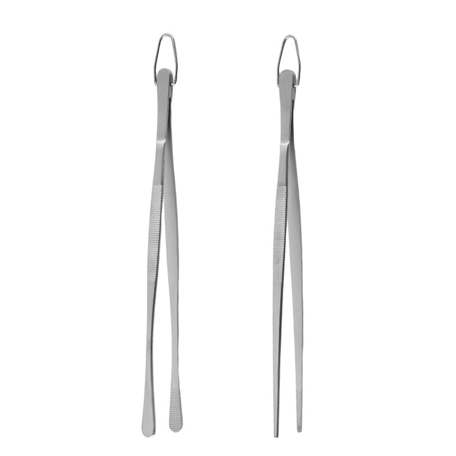 2Pieces Sturdy Nonrust Steel Cooking Tongs With Extended Handle Kitchen ...