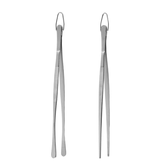 2Pieces Sturdy Nonrust Steel Cooking Tongs With Extended Handle Kitchen ...