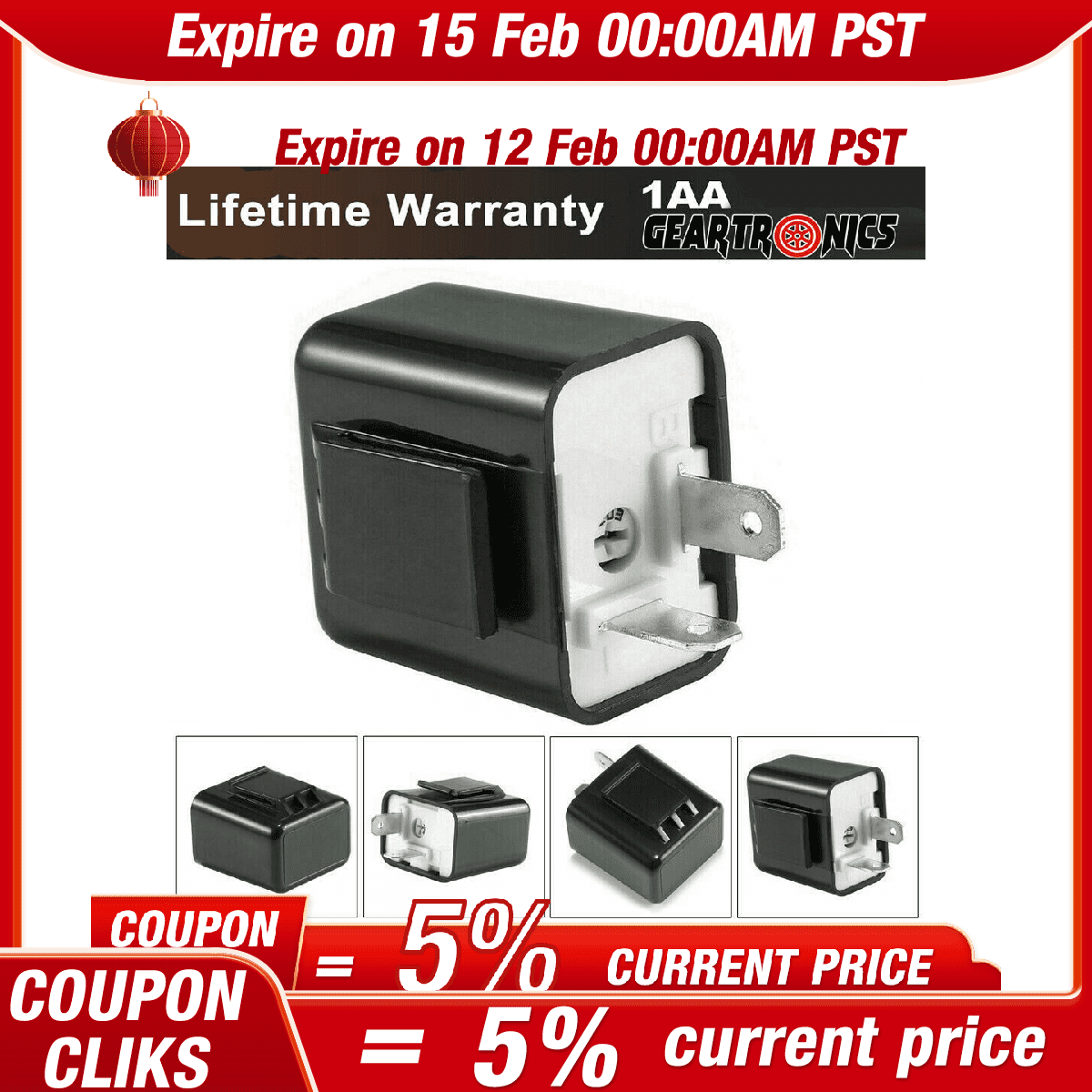 2Pin Adjustable LED Flasher Relay Turn Signal Blinker 12V Light fits ...