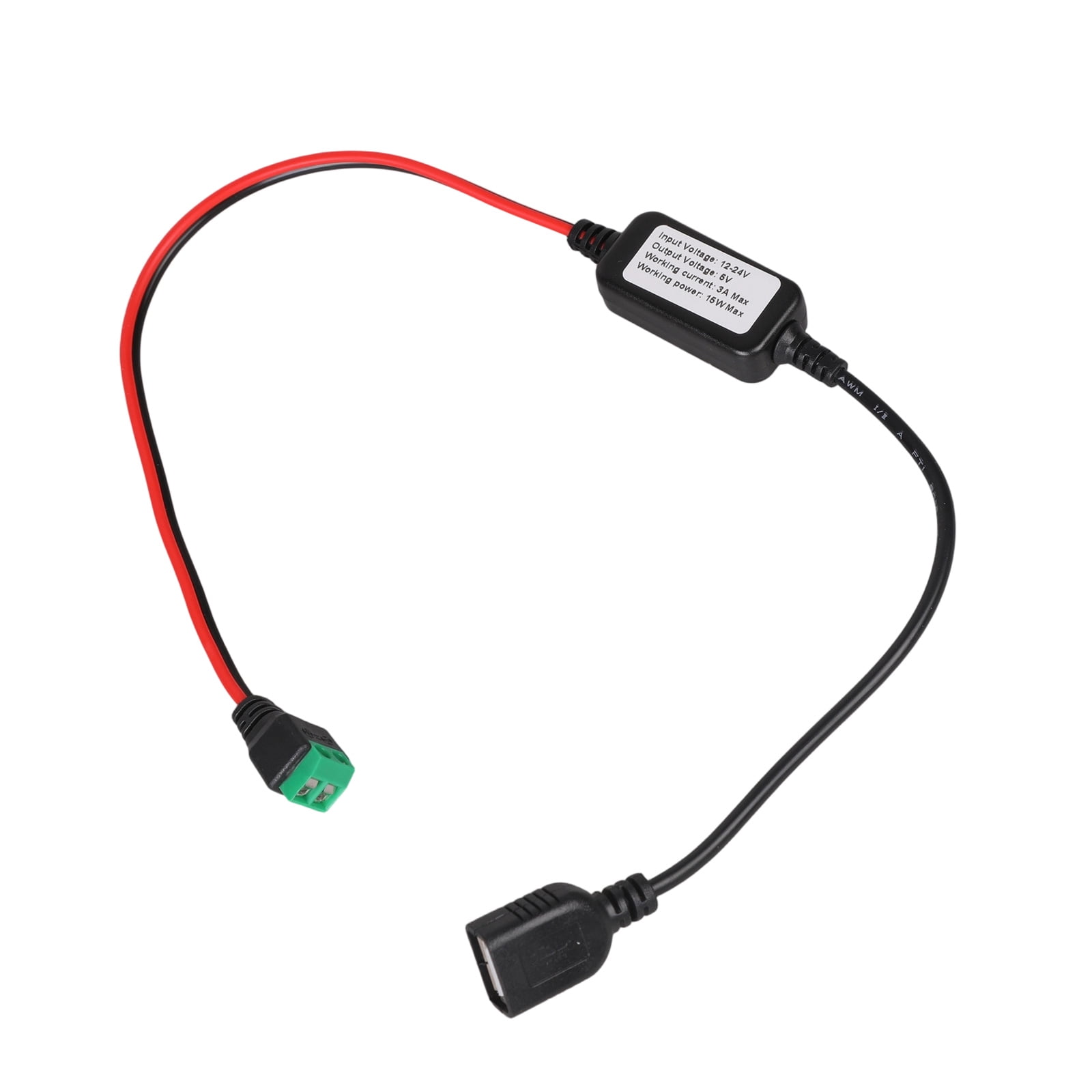 2Pin Male To USB Female 5V 3A Power Adapters Cable For Solar Panel Car ...