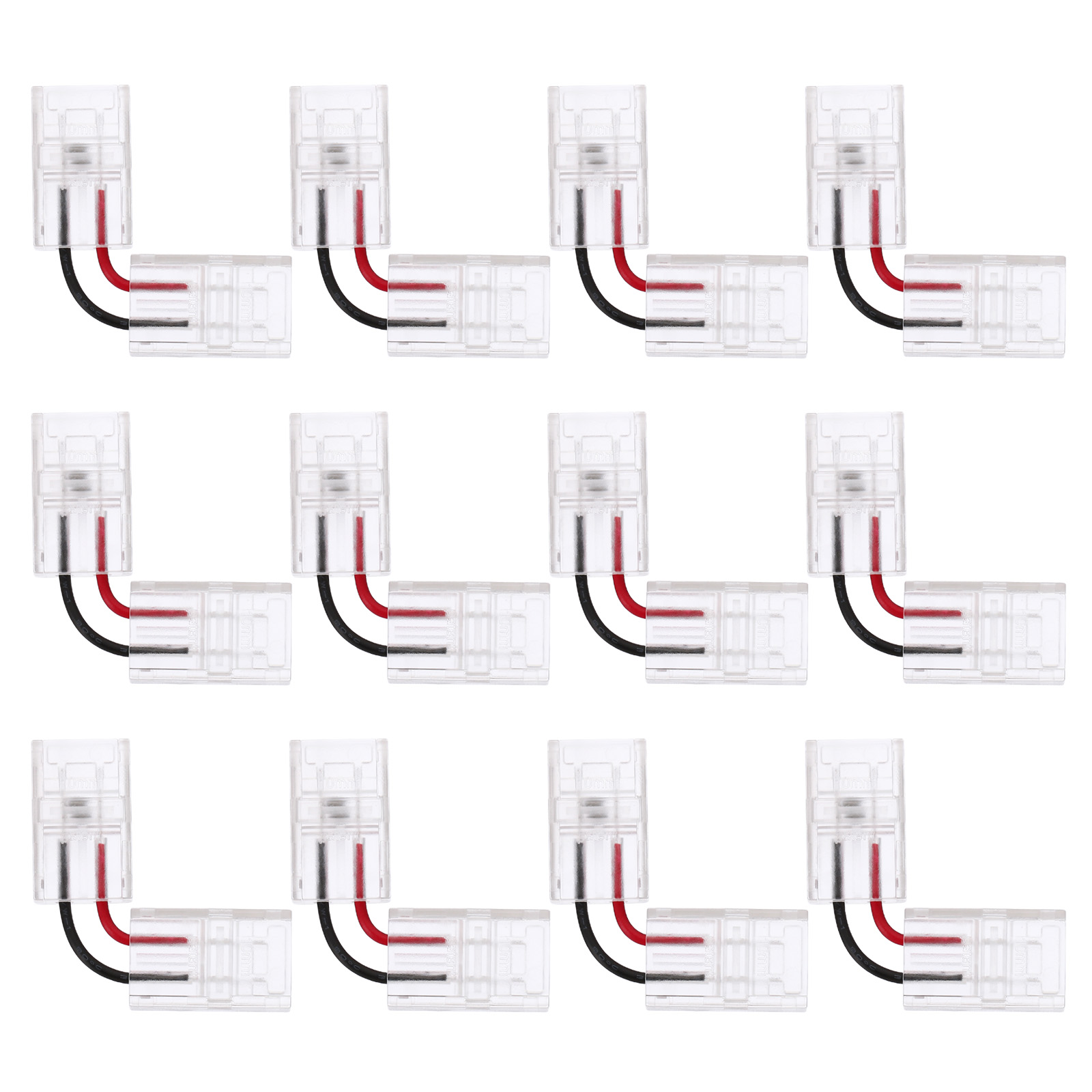 2Pin RGB LED Strip Connectors, 12Pcs 10mm Wide Extension L type with ...