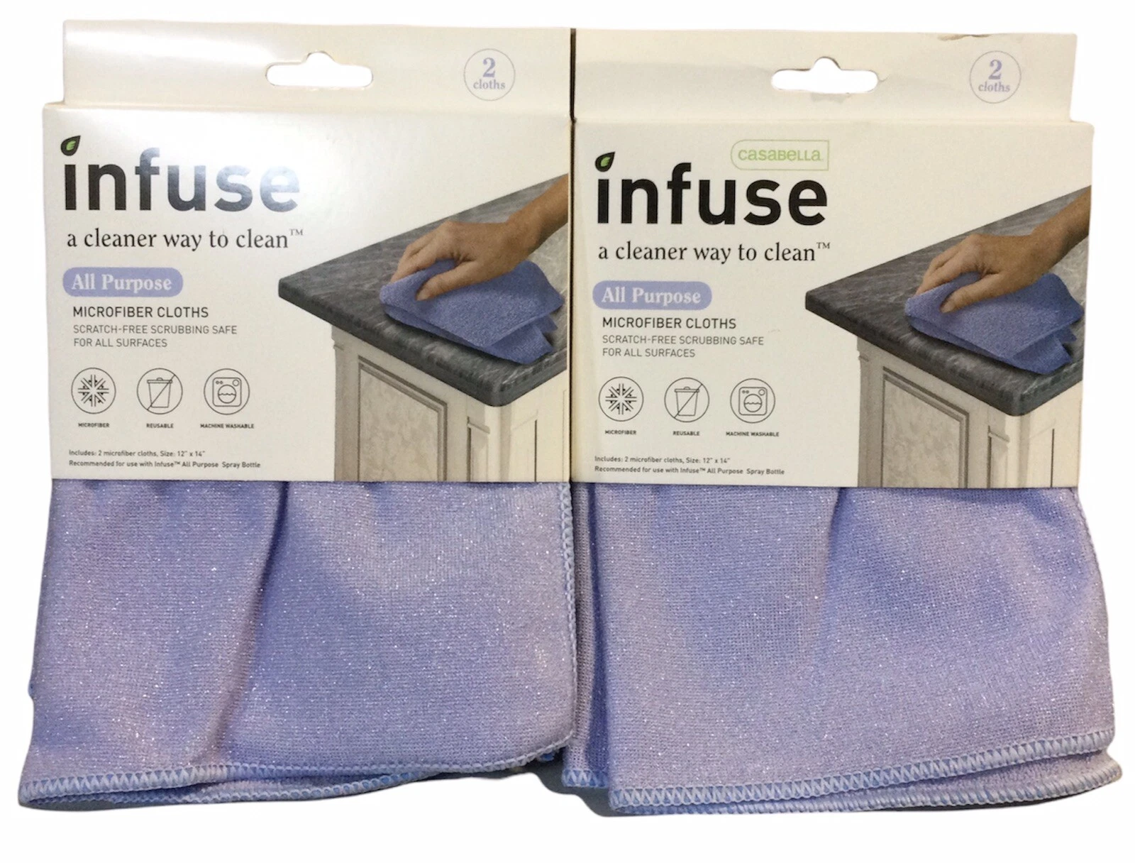 2Pk Casabella Infuse All Purpose Microfiber Cloths W/ Scratch Free ...