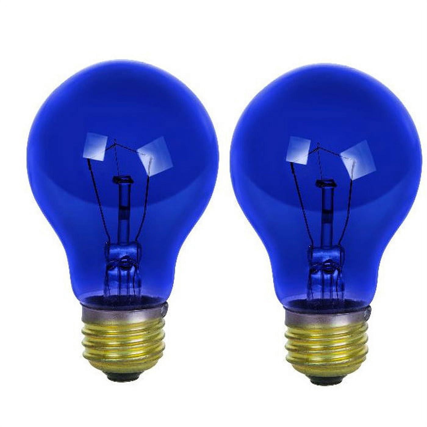 2Pk - SUNLITE 25w A19 120v Transparent Blue Medium Base Bulb - Walmart.com
