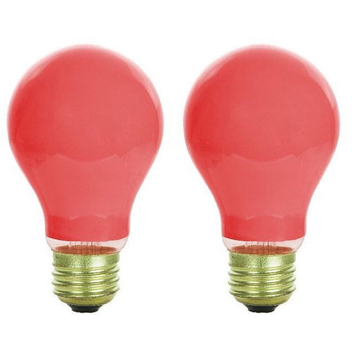 2Pk - Sunlite 25w A19 120v E26 Medium Base Ceramic Red Colored Light ...