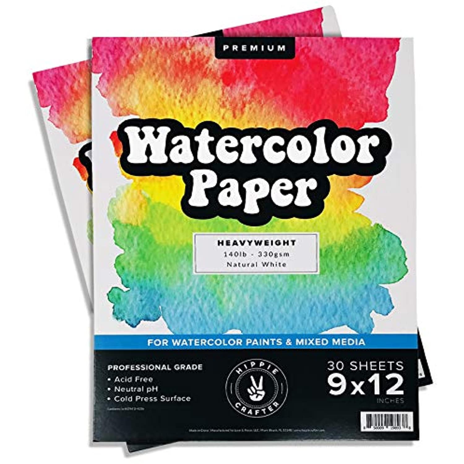 2Pk Watercolor Paper for Water Color Paint and Water Colors Markers and ...