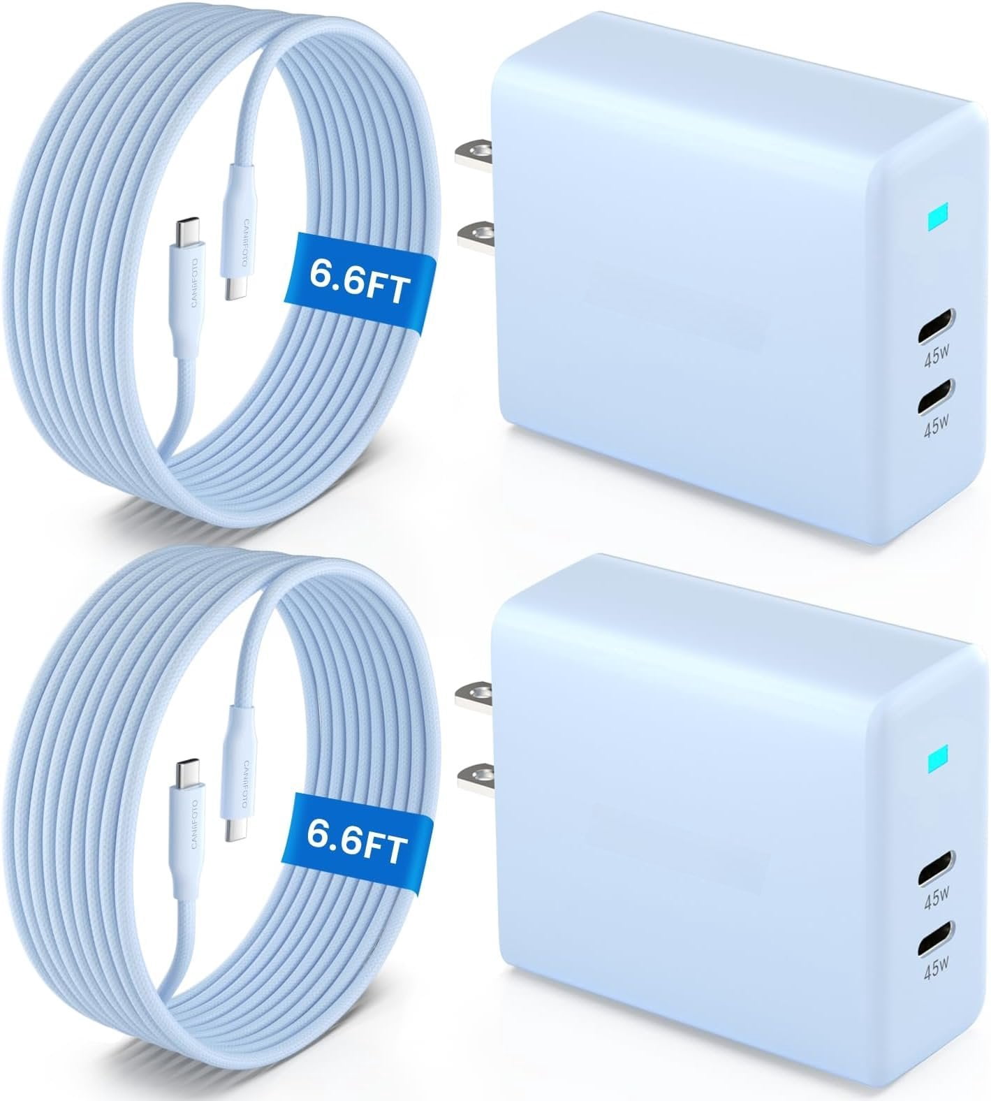 2Port 45W Type C, 2Pack 45W -C for Galaxy S24 /S24+/S24/S23 /S23+/S22 ...