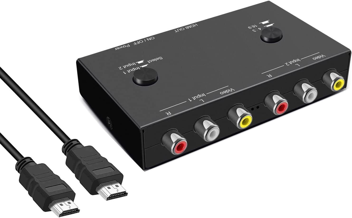 2Port AV to HDMI Converter, Will Convert Input Analog Aignals to a ...
