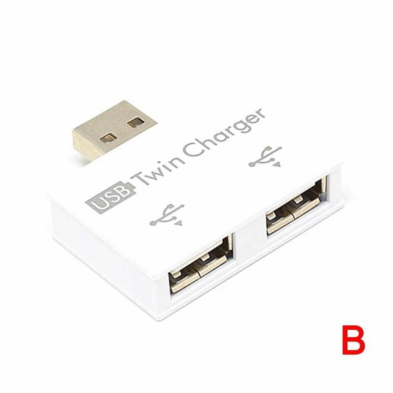 2Ports Splitter Adapter Twin Charger Mini USB Hub For Phone Hot Tablet ...