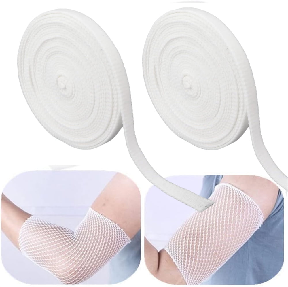 2Roll Elastic Tubular Webbing,78.7Inch Breathable Net Bandage,Stretch ...