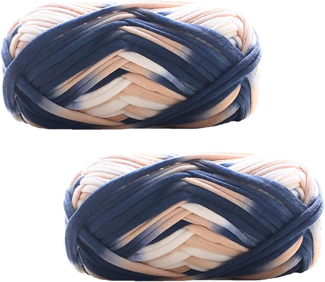 2Rolls 100g/Roll Colorful Knitting Yarn Fabric Crochet Cloth T-Shirt ...
