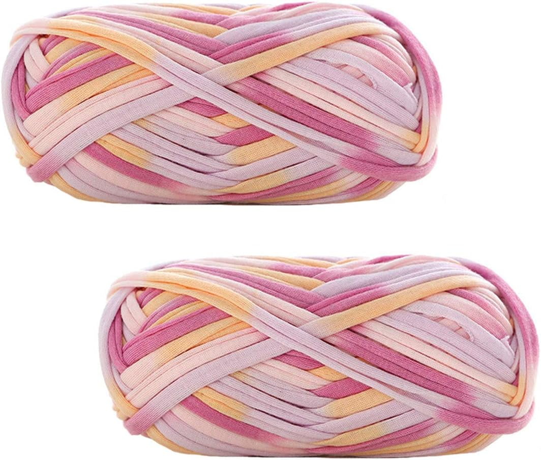 2Rolls 100g/Roll Colorful Knitting Yarn Fabric Crochet Cloth T-Shirt ...