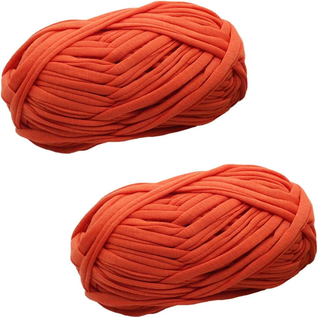 2Rolls 100g/Roll Knitting Soild Color Yarn Fabric Crochet Cloth T-Shirt ...