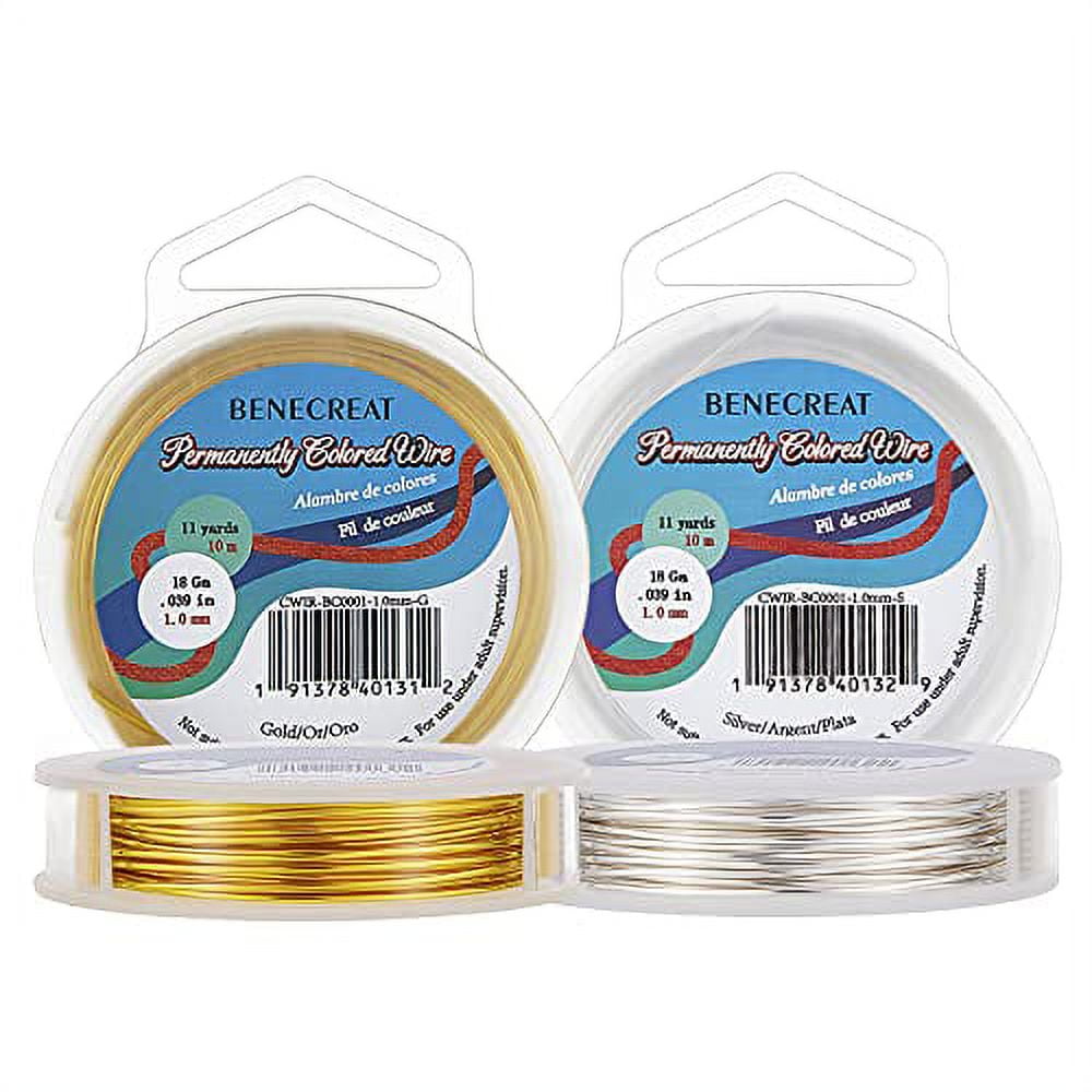 2Rolls 24-Gauge Tarnish Resistant Silver Gold Coil Wire 196-Feet 66 ...