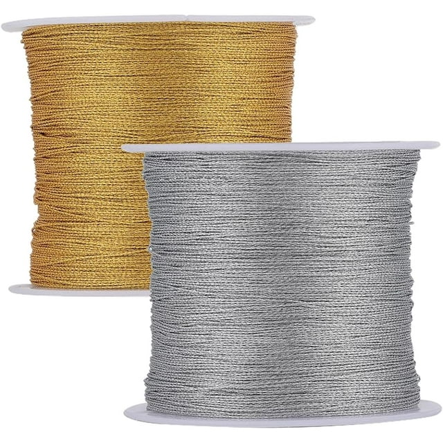 2Rolls Metallic Rope Cord Metallic Embroidery Thread Metallic Cord ...