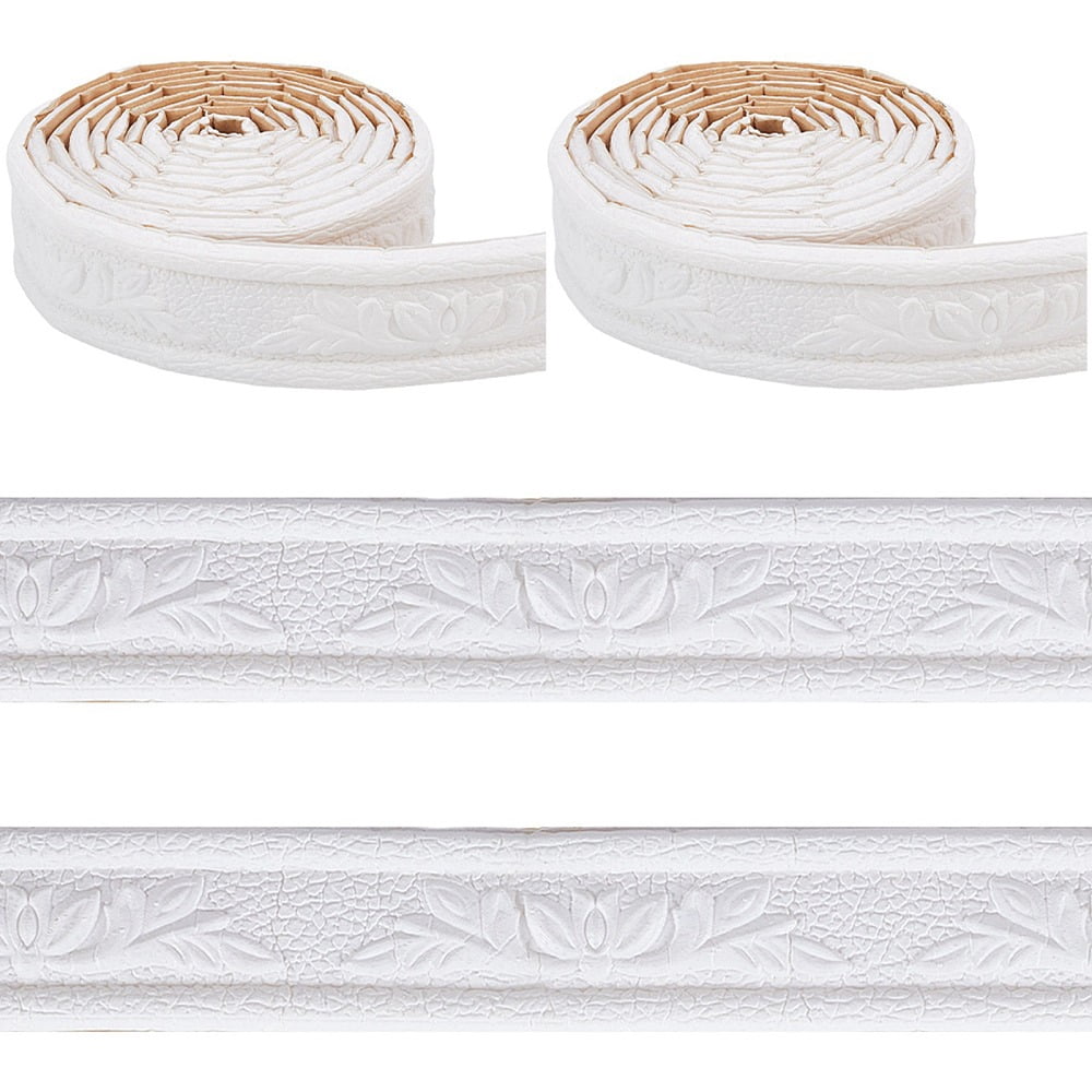 2Rolls PVC Foam Molding Trim White 181 x 1.57 inch Peel and Stick Wall ...