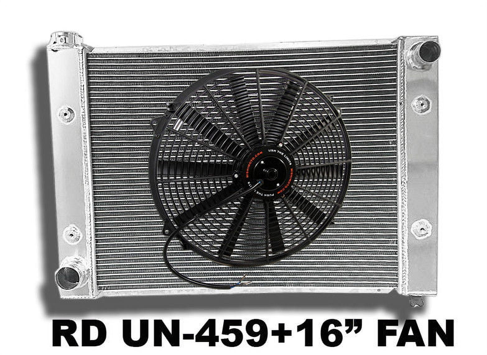 2Row Universal Aluminum Radiator 27"Wx20.2"Hx3.74"D +16" Fans COMBO ...