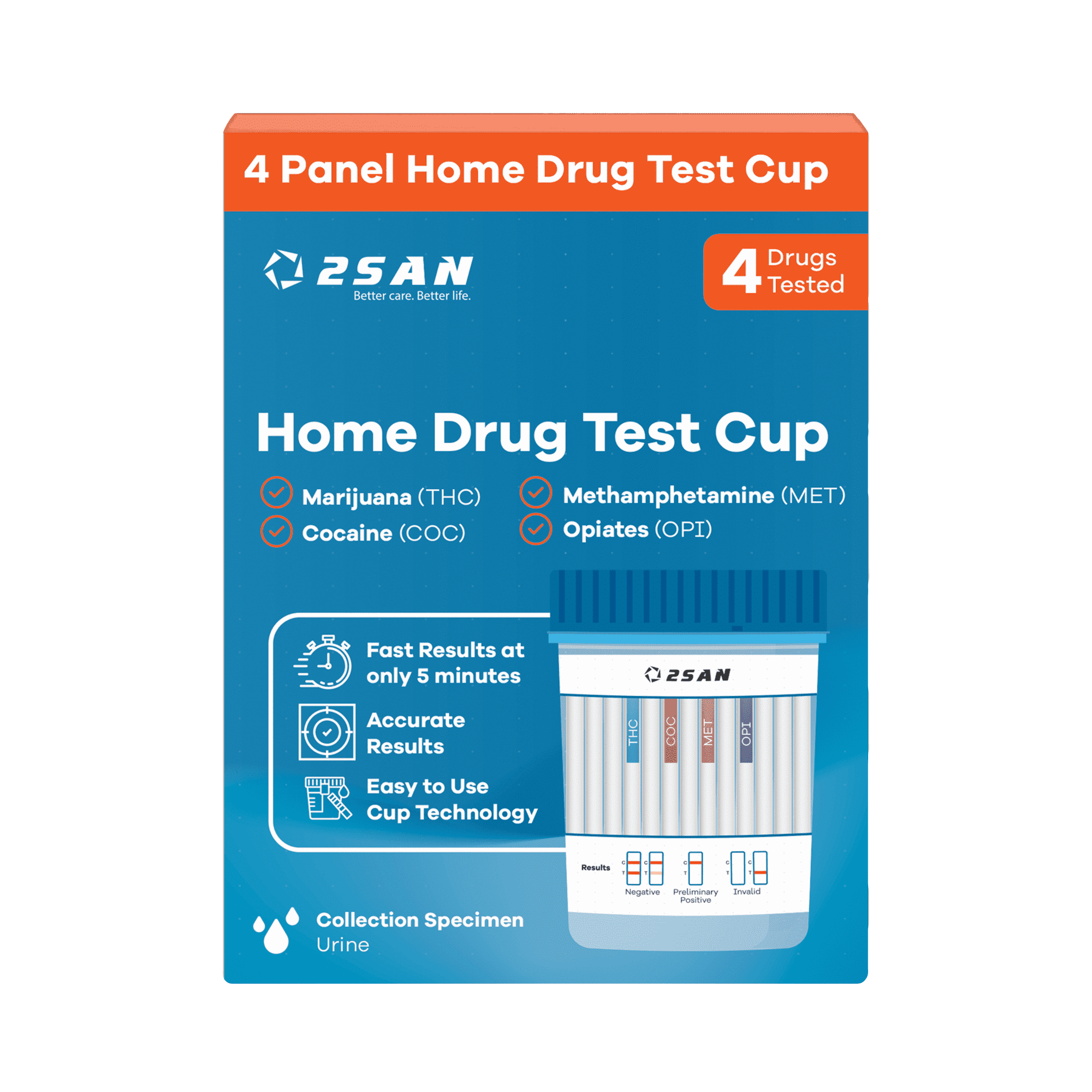 2San Home Multi-Drug Test - 4 Strip - Walmart.com