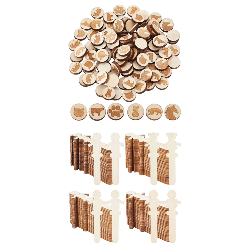2Set 120pcs Unfinished People Shaped Craft Sticks Natural Wood People ...