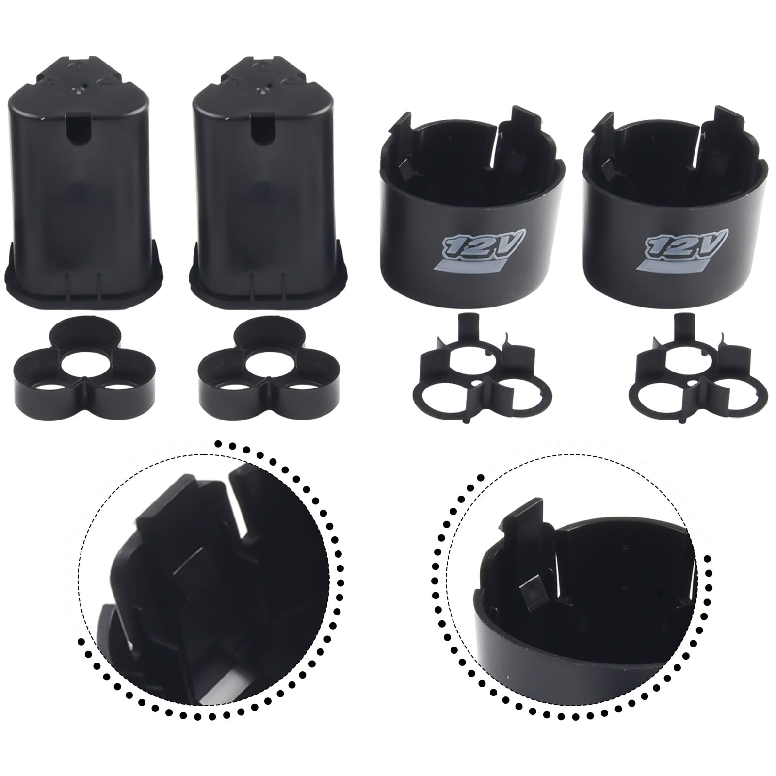 2Set 12V Battery Shell Electrical Tools 3S Li-Ion Battery Case 3 Cell ...