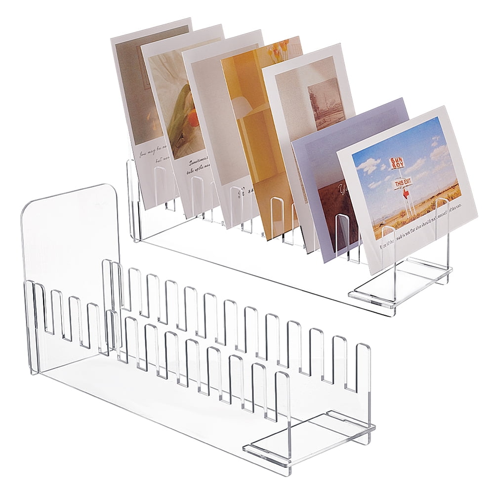 2Set 2 Sets 12 Grids Acrylic Card Display Riser Stands for Greeting ...