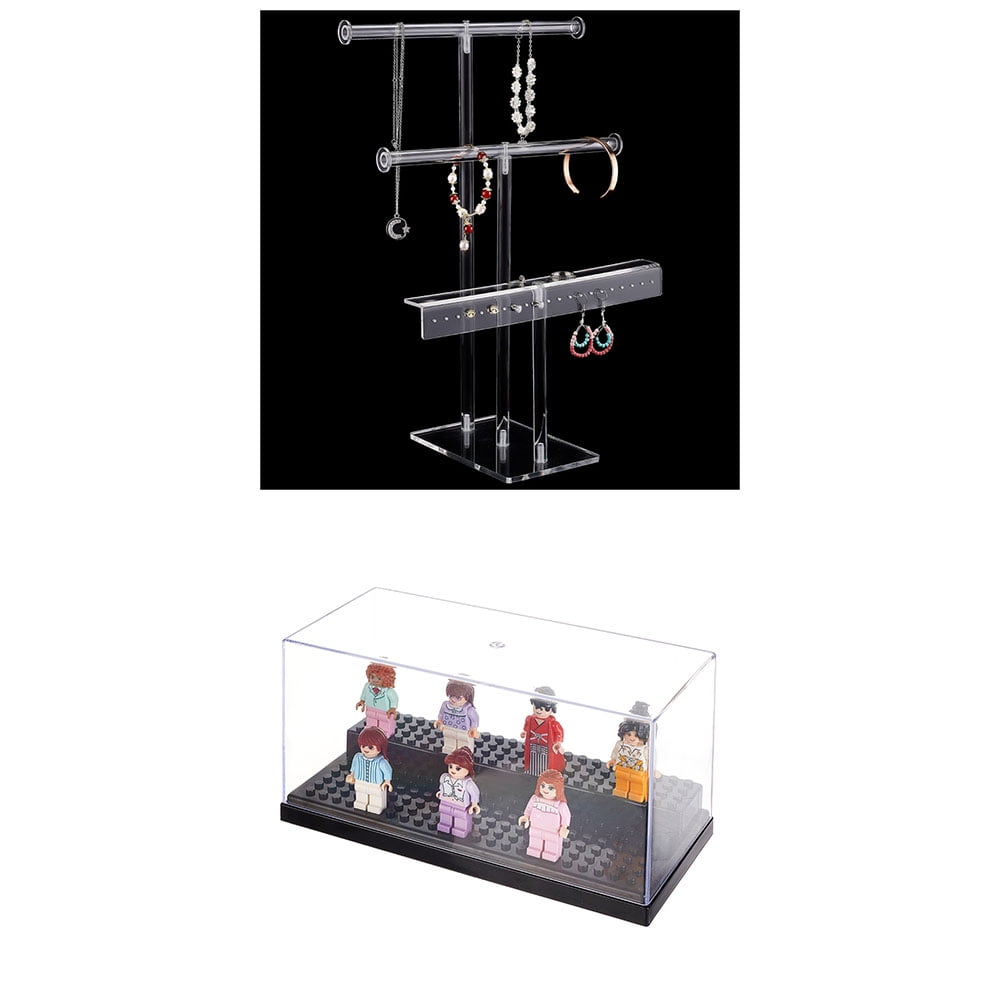 2Set 2-Tier Acrylic Minifigure Display Cases 7.9x3.9x3.7 Inch Display ...