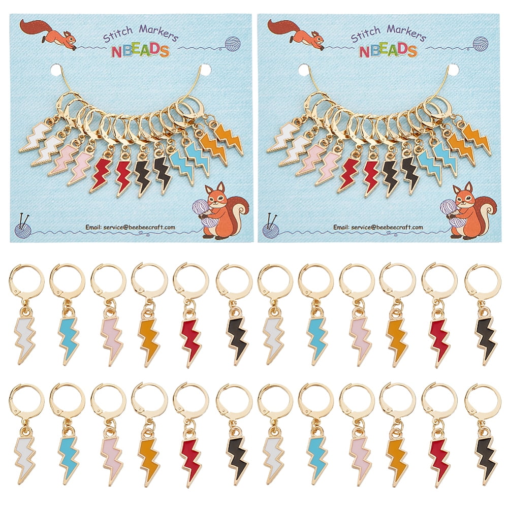 2Set 24 Pcs Lightning Stitch Markers Enamel Alloy Crochet Stitch Marker ...