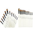 2Set/24pcs Pearl White Angled Paintbrush Set ,Angular Paint Brushes ...