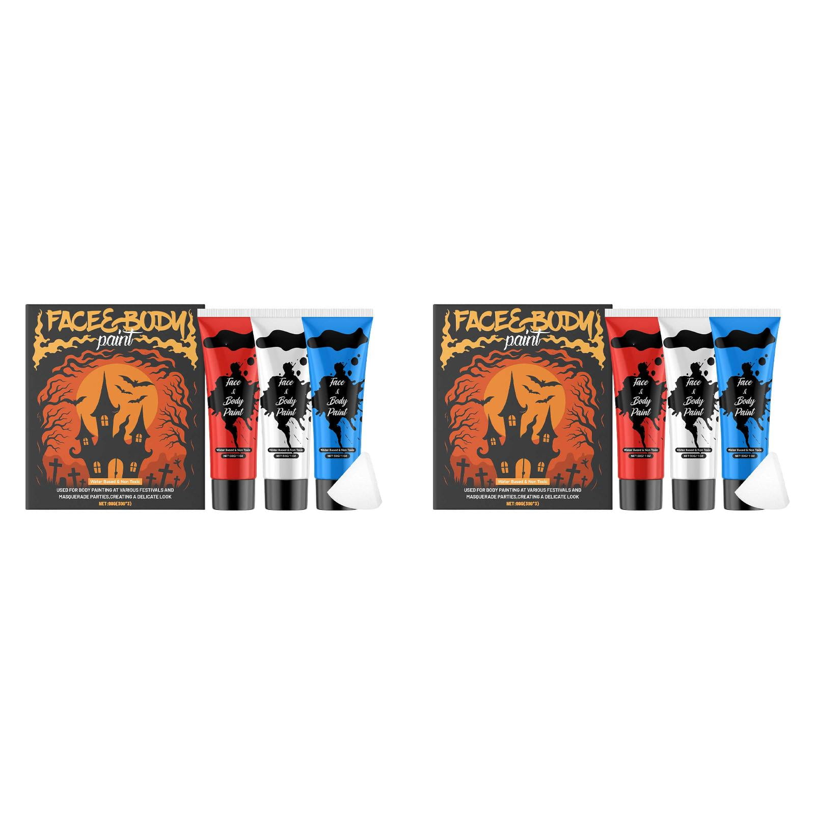 2Set 3 Colors Face Body Paint Set Cream Makeup Water Based Face ...