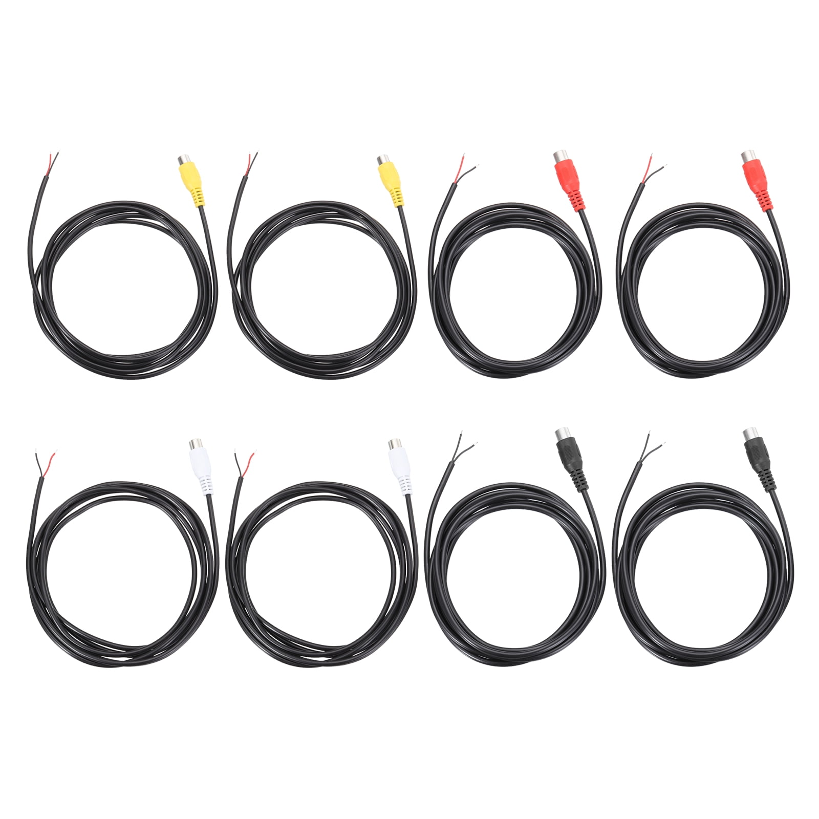 2Set 6.6FT RCA to Bare Wire Speaker Cable, 22AWG Replacement RCA Female ...