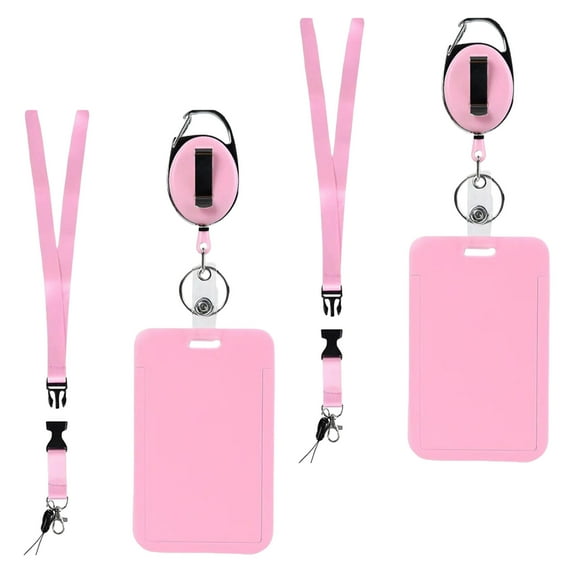 2Set Badge Holder Retractable Reel,Breakaway Lanyard,Badge Clips ...