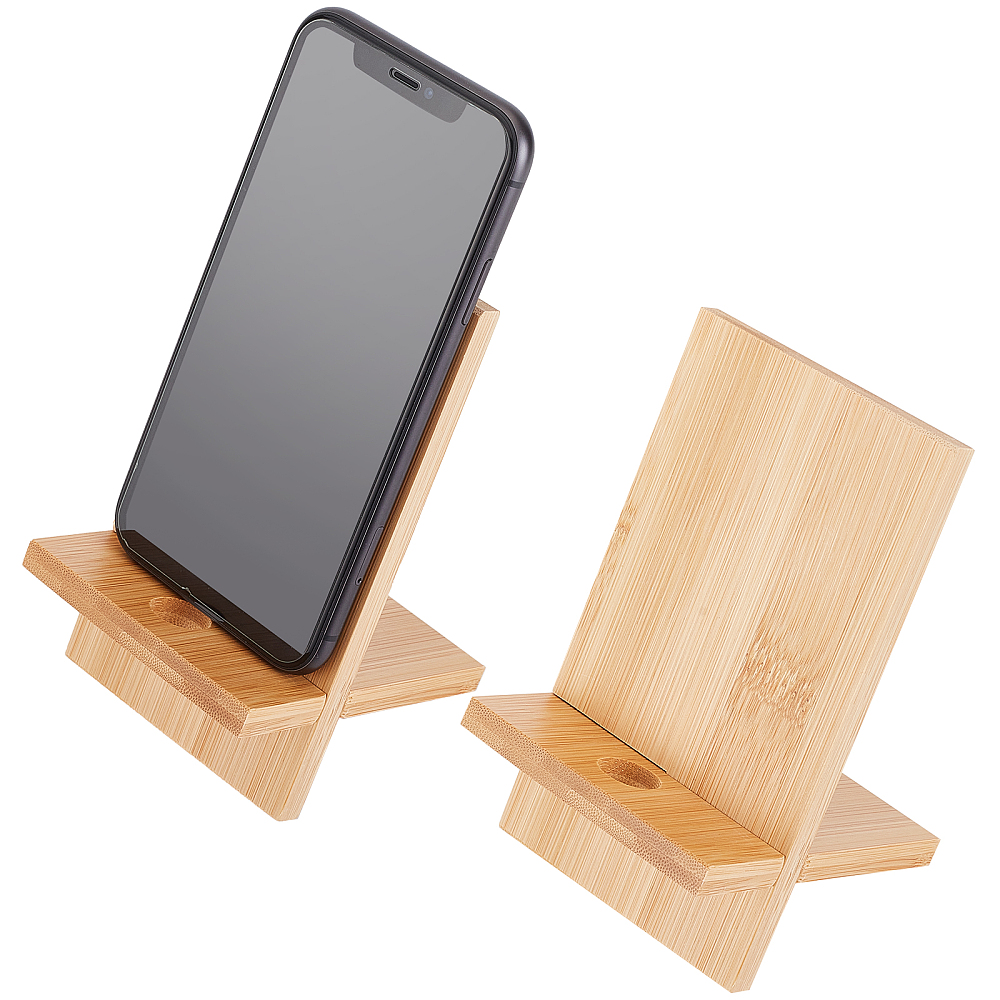 2Set Cell Phone Tablet Stand Bamboo Mobile Phone Tablet Holder ...